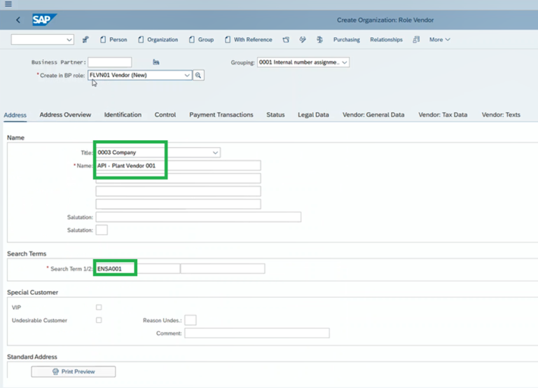 Create Business Partner - Vendor in SAP S4HANA - SAP Quick Start Academy