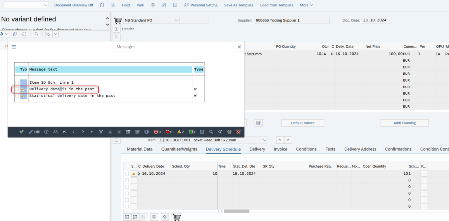 SAP System Messages in Purchasing Documents - SAP Quick Start Academy